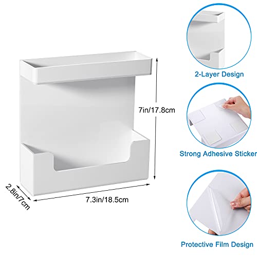 2 Packs Bedside Shelf Accessories Organizer, Small Floating Wall Shelves, 7 Inch Acrylic Wall Shelf for Bedroom, Living Room, Bathroom, Office, Small Bookshelf,Kids Room Decor (White)