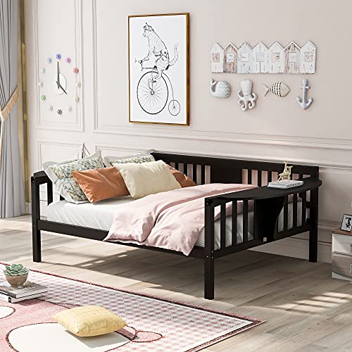 Bellemave Full Size Daybed, Solid Wood Daybed Frame with Wooden Slats Support, Full Size Daybed for Kids Boys Girls Teens Adults, No Box Spring Needed, Espresso