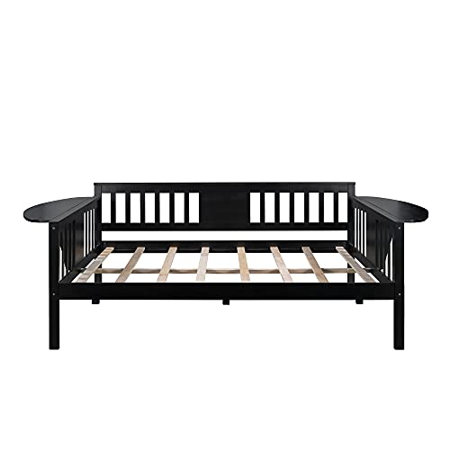 Bellemave Full Size Daybed, Solid Wood Daybed Frame with Wooden Slats Support, Full Size Daybed for Kids Boys Girls Teens Adults, No Box Spring Needed, Espresso