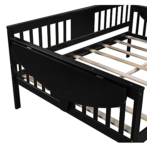 Bellemave Full Size Daybed, Solid Wood Daybed Frame with Wooden Slats Support, Full Size Daybed for Kids Boys Girls Teens Adults, No Box Spring Needed, Espresso