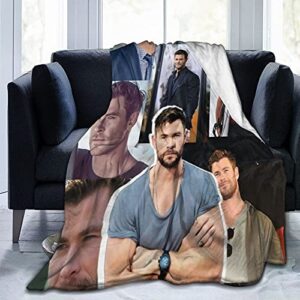 chris hemsworth soft and comfortable warm fleece blankets beach blanket picnic blankets throw blankets (50"x40")