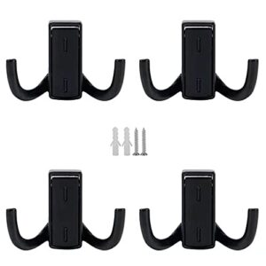 wall mounted coat hooks 4 pcs heavy duty black hardware robe hooks decorative for single hanging coats towel cubicle classroom kitchen bath backpack hat hook.(4, black)