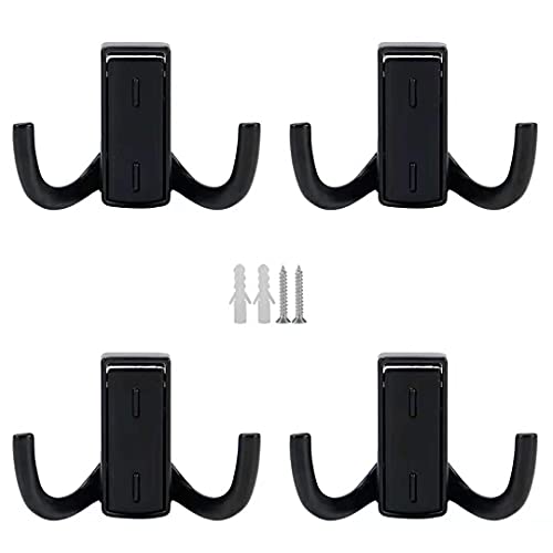 Wall Mounted Coat Hooks 4 Pcs Heavy Duty Black Hardware Robe Hooks Decorative for Single Hanging Coats Towel Cubicle Classroom Kitchen Bath Backpack Hat Hook.(4, Black)