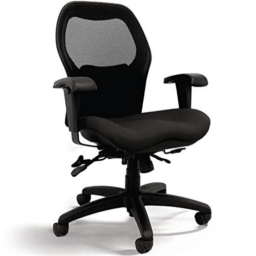 BodyBilt Seating Sola LT Ergonomic Office Chair | Comfortable Mid Back Computer Chair | Back Support Office Chair | Ultra-Soft | Ergonomic Lumbar Support Chair | Swivel Computer Chair (Steel Gray)