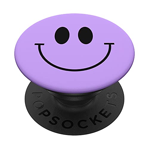 Lavender Purple Smile Face Happy Emoticon Smiling 90s y2k PopSockets Swappable PopGrip