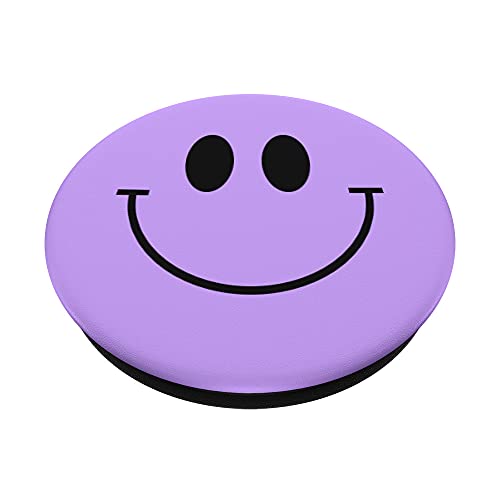 Lavender Purple Smile Face Happy Emoticon Smiling 90s y2k PopSockets Swappable PopGrip