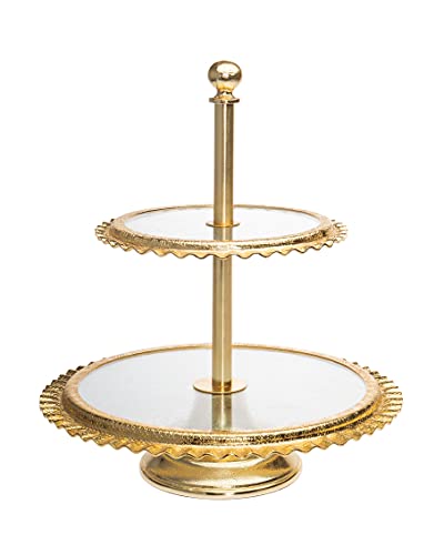 Godinger Ripple Gold 2 Tier Platter Tray