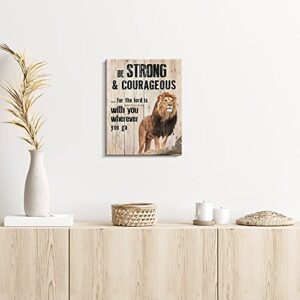 Kas Home Inspirational Wall Art Positive Quotes Office Wall Decor Motivational Canvas Prints Framed Rustic Artwork for Bedroom Living Room Ready to Hang (10.6 x 13.7 inch, Brown - Strong)