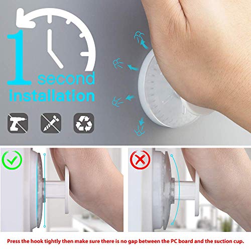 LUXEAR Suction Cup Hooks, Shower Suction Hooks Removable and Reusable Razor Hook for Shower Waterproof Powerful Vacuum Suction Cup Hook Holder for Towel Bathrobe Loofah Hooks for Bathroom & Kitchen