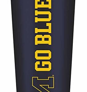 Campus Colors Stainless Steel, Double Walled, Vacuum Insulated, Reusable Tumbler with Slider-Top Lid for Travel, Sports, and Coffee, 18 oz (Michigan Wolverines - Blue,)