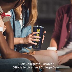 Campus Colors Stainless Steel, Double Walled, Vacuum Insulated, Reusable Tumbler with Slider-Top Lid for Travel, Sports, and Coffee, 18 oz (Michigan Wolverines - Blue,)