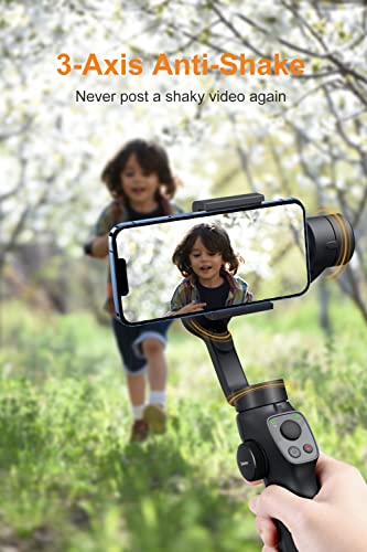 3-Axis Gimbal Stabilizer for iPhone 14 13 12 Pro Max XS X XR Samsung s21 s20 Android Smartphone, Handheld Gimble with Focus Wheel, Phone Stabilizer for Video Recording Vlog - FUNSNAP Capture 2s Combo