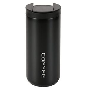 wulisan travel mug coffee hot travel mug vacuum insulated coffee mug with leak proof screw lid coffee cup keep warm or cold for coffee or tea drinks 13.5oz/400ml(black)