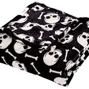 Décor&More Happy Halloween Microplush Throw Blanket (50In x 60In) - Creepy Skull