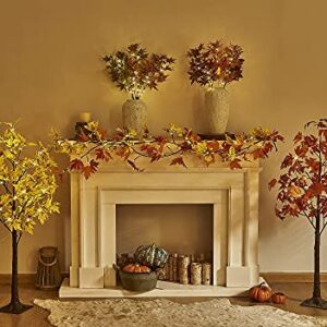 LITBLOOM Fall Tree with Lights 4FT 48 Warm White LEDs, Lighted Maple Tree Plug in for Autumn Thanksgiving Harvest Fall Decoration Indoor Outdoor