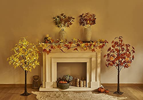 LITBLOOM Fall Tree with Lights 4FT 48 Warm White LEDs, Lighted Maple Tree Plug in for Autumn Thanksgiving Harvest Fall Decoration Indoor Outdoor