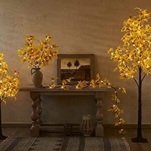 LITBLOOM Fall Tree with Lights 4FT 48 Warm White LEDs, Lighted Maple Tree Plug in for Autumn Thanksgiving Harvest Fall Decoration Indoor Outdoor