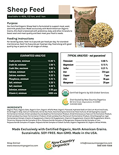 New Country Organics Soy-Free Sheep Feed, 40 lbs