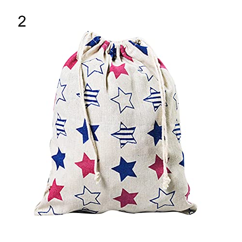 LEAQU Storage Bag Washable Drawstring Design Printed Foldable Clothes Pouch Eye-catching Convenient M