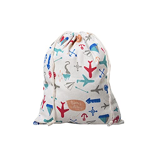 LEAQU Storage Bag Washable Drawstring Design Printed Foldable Clothes Pouch Eye-catching Convenient M