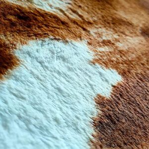 JACCAWS Brindle Cowhide Rug Large,4.6ft x 6.6ft Cow Skin Rug Brown Cow Print Rug for Bedroom Living Room Western Boho Decor,Animal Hide Rug Carpet with Non-Slip Backing. (4.6ft x 6.6ft)