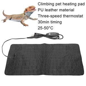 Pssopp USB Reptile Anti‑Scratch Heating Pad Reptile Heat Pad Temperature Adjustable Under Tank Warmer Heating Mat for Small Animals(L)