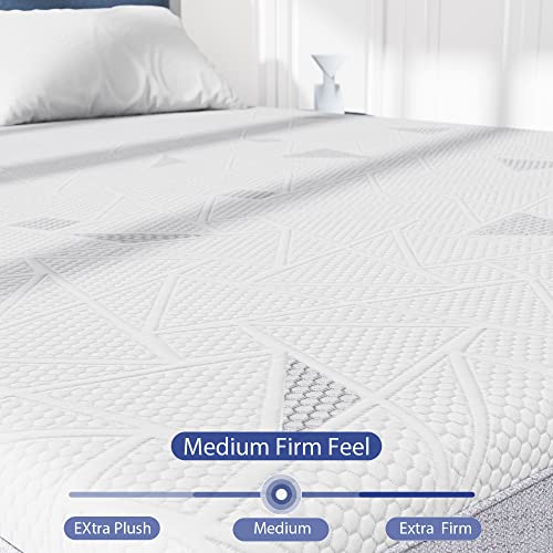 Kescas 10 Inch Spring Hybrid Queen Mattress -Bamboo Charcoal Cooling Gel Memory Foam, Moisture Wicking Cover, Edge Support - Pocket Innersprings for Motion Isolation - Made in North America