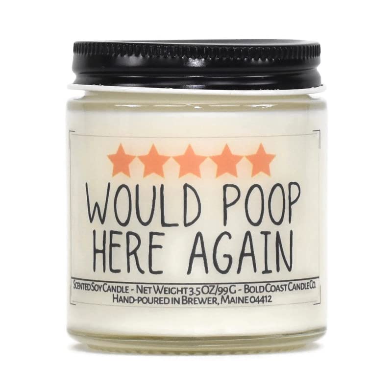 Would Poop Here Again Soy Candle (Vanilla Cupcake, 3.5 oz)