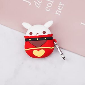 OCTT Compatible with Apple AirPods 1/2 Case, Cute Kawaii Game Cartoon Anime Silicone Cover with Keychain for Kids Girls Teens Women Boys