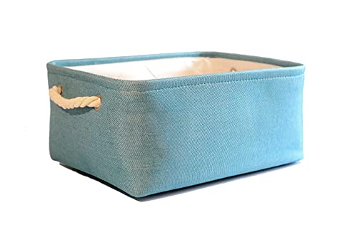 ROLLSNEA HARMOSO Fabric Storage Basket Cloth Storage Bins Baskets for Organizing Rectangular Storage Basket with Cotton Rope Handles for Shelves Closet Nursery Toy