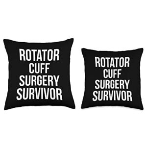 Funny Hospital Gifts For Patients & Cute Designs Rotator Cuff Survivor After Surgery Get Well Soon Throw Pillow, 18x18, Multicolor