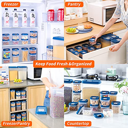 JOYBOS Containers for Food Storage | Canister Sets for Kitchen Counter 6Pcs, Airtight Sugar Cereal Snack Flour Storage Containers with Lids - Air Tight Sealable Bins Set for Kitchen Pantry BPA-free