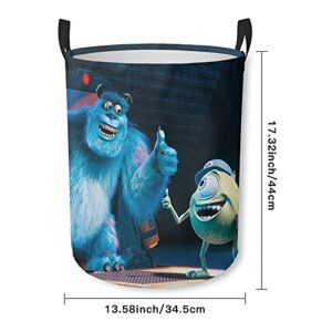 Yunlenb Cartoon Character Monsters Inc One Size laundry basket foldable Oxford cloth foldable laundry basket storage box storage basket with handles for clothes, toys,, White