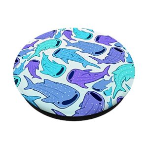 Cute Shark Whale Fish Animal Cool Aquatic Pattern PopSockets Swappable PopGrip