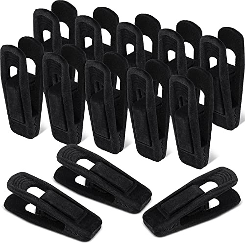 Velvet Hangers Clips Flocked Finger Clips Velvet Clothes Clips Strong Pants Hangers Clips for Slim-line Clothes Velvet Hangers (Black,36 Pieces)