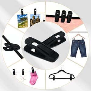 Velvet Hangers Clips Flocked Finger Clips Velvet Clothes Clips Strong Pants Hangers Clips for Slim-line Clothes Velvet Hangers (Black,36 Pieces)