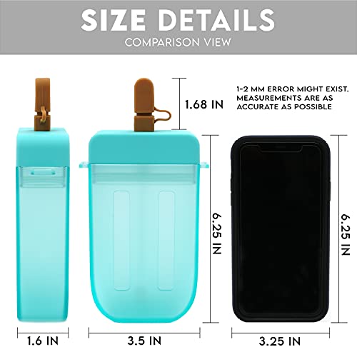 Popsicle Water Bottle with Strap, Dish Washer Safe Clear Juice Drinking Cup, BPA Free Frosted Plastic, Leakproof Creative Design, Suitable for Adults and Kids, 300ML (Blue), QB/T4049-2010