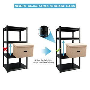 ALAPUR 4-Tier Storage Shelves Heavy Duty, Sturdy Steel Storage Unit Shelves Rack for Garage Laundry Room, Black L23.6xW15.7xH46.4 Inches