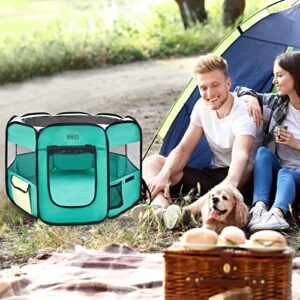 Aliparr Portable Pet Playpen,Dog Playpen Foldable Pet Exercise Pen Tents for Dogs/Cats/Rabbits/Pets,Cat Playpen Indoor/Outdoor Travel Camping Use with Carry Case