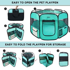 Aliparr Portable Pet Playpen,Dog Playpen Foldable Pet Exercise Pen Tents for Dogs/Cats/Rabbits/Pets,Cat Playpen Indoor/Outdoor Travel Camping Use with Carry Case