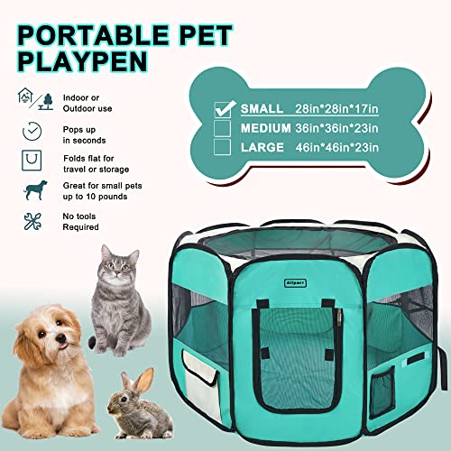 Aliparr Portable Pet Playpen,Dog Playpen Foldable Pet Exercise Pen Tents for Dogs/Cats/Rabbits/Pets,Cat Playpen Indoor/Outdoor Travel Camping Use with Carry Case