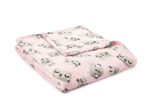 real living fleece throw blanket cats kittens pink gray, full