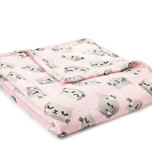 Real Living Fleece Throw Blanket Cats Kittens Pink Gray, Full