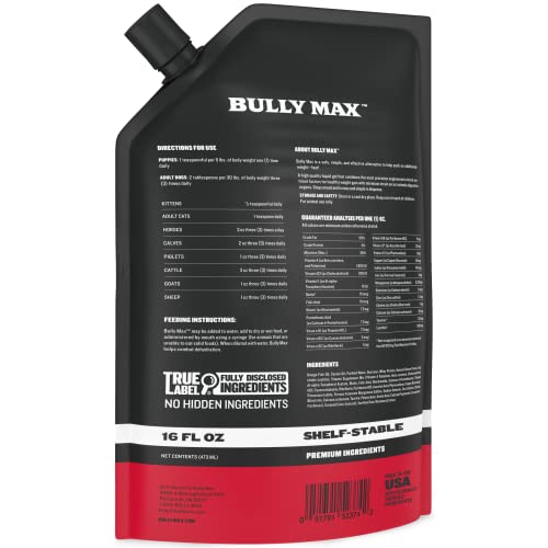 Weight Gainer for Puppies and Dogs by Bully Max | 2 in 1 High Calorie Dog Supplement | Premium Liquid Weight Gainer | Contains Omega 3 Fish Oil and Whey Protein | 16 oz. Bag