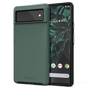 crave dual guard for google pixel 6, shockproof protection dual layer case for google pixel 6 - shaded spruce