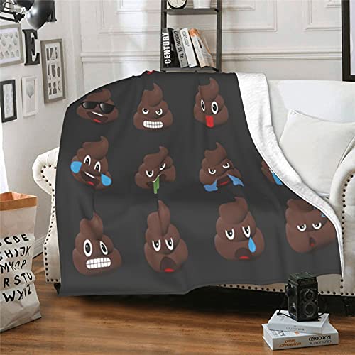 Poop Throw Blanket Warm Ultra-Soft Micro Fleece Blanket for Bed Couch Living Room