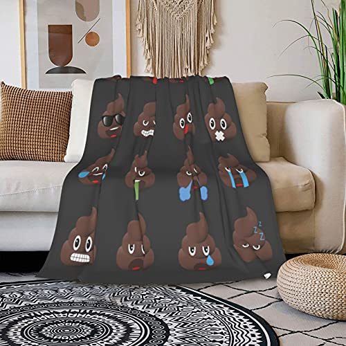 Poop Throw Blanket Warm Ultra-Soft Micro Fleece Blanket for Bed Couch Living Room