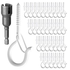 giptime 32pcs q hanger hooks,ceiling screw hook outdoor lights lights hanger hook cabinet ceiling hanger wall mount hook for new year house garage party easter led fairy lights