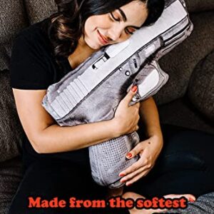 Caliber Gourmet Hug Soft Tactical Revolver Gun Cushion Pillow, Cotton, Plush Stuffed, Throw Pillow, Decorative, Loved by Military Personnel, Veterans, Hunters, Gun Lovers