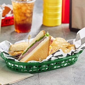 Cedilis 40 Pack Fast Food Basket, 9" x 5.8"x1.3" Plastic Food Serving Trays, Food Service Restaurant Baskets, Reusable Bread Fry Baskets for Hot Dogs, Burgers, Sandwich, Picnic, Parties, Deli Serving